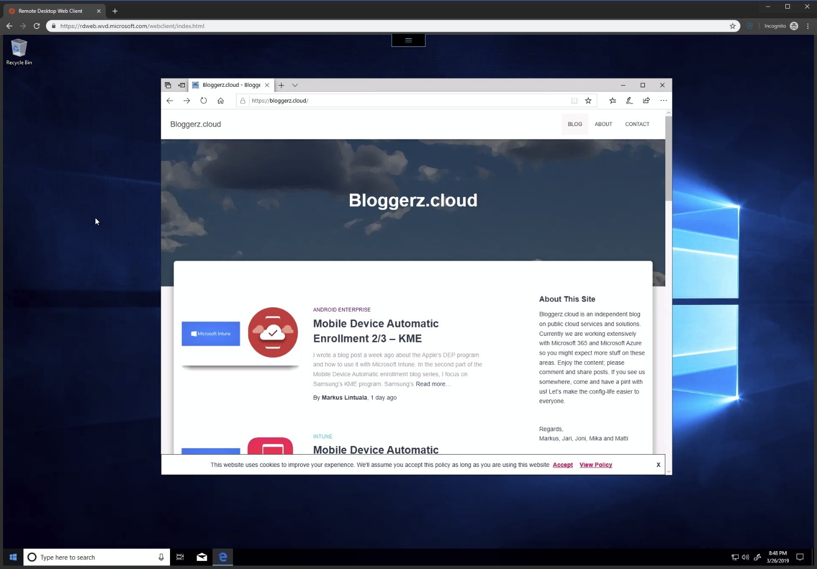 First touches to Windows Virtual Desktop - Bloggerz.cloud