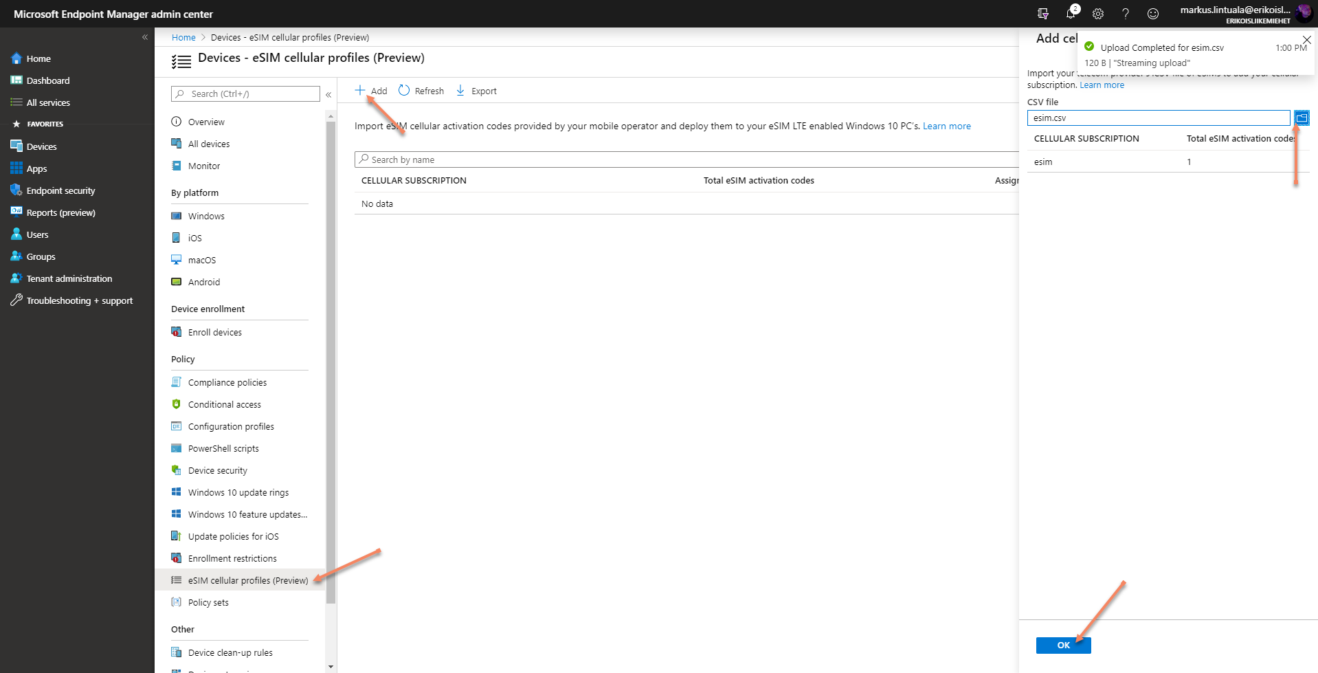 Deploy eSIM profiles with Microsoft Intune - Bloggerz.cloud